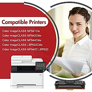 054 054H High Yield Toner Cartridge 4 Pack Compatible Replacement for Canon 054 CRG 054 CRG-054 Color ImageCLASS MF642Cdw MF644Cdw MF641Cw LBP622Cdw LBP620 Laser Printer Black/Cyan/Magenta/Yellow