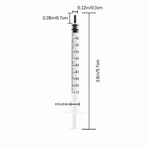 LUTER 12Pcs 1ml Plastic Syringes, No Needle Syringe with Measurement for Scientific Labs Experiment, Dispensing, Measuring Liquids, Watering, Feeding Pets, Oil or Glue Applicator(White)