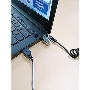 LORADAR Security Hardware Cable Lock Kit,Retractable Cable Lock Portable Keyed Laptop Lock 3 Keys 6.2Ft for Monitors, Laptops, MacBooks, Tablets, iPad,Mac Mini, (Keyed Different)