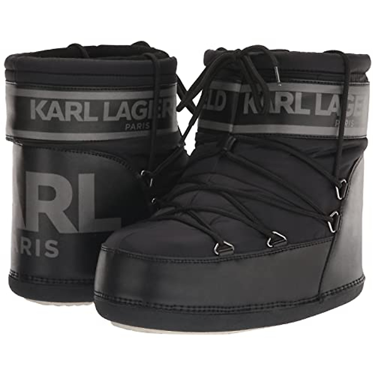 Karl Lagerfeld Paris Women's Pavan Winter Bootie Ankle Boot, Black, 6