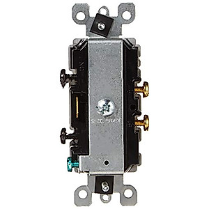 Leviton 5634-GY 15 Amp, 120/277 Volt, Decora Brand Style Single-Pole, AC Combination Switch, Commercial Grade, Grounding, Gray