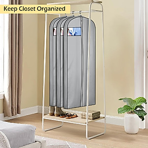 MISSLO 4" Gusseted Garment Bags for Hanging Clothes 65" Dress Bags for Gowns Long Waterproof Dress Cover for Closet Hanging Clothes Storage Bag, 3 Packs