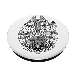 Star Wars Millennium Falcon Line Art Sketch PopSockets PopGrip: Swappable Grip for Phones & Tablets