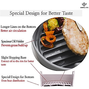 Premium Air Fryer Silicone Pot Liner | EXTRA STRONG | Food Safe Air fryers Oven Accessories | Replacement of Flammable Parchment Paper | No More Cleaning Basket After Using Airfryer (5.3QT & up)