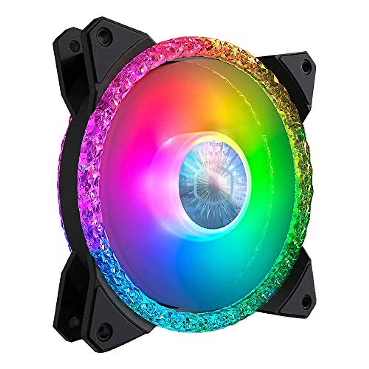 Cooler Master MasterFan MF120 Prismatic Tri-Loop ARGB 3-Pin Fan, 24 Independently LEDs, 6 LEDs Fan hub, 120mm PWM Static Pressure Fan, ARGB Header Extender for Computer Case & Liquid Radiator