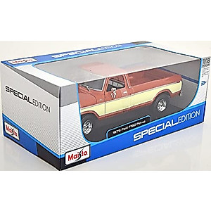 Maisto - 1/18 Scale Model Compatible with Ford Replica Miniature Model Classic Vintage Collectible F150 Pick-up 1979 (Brown)