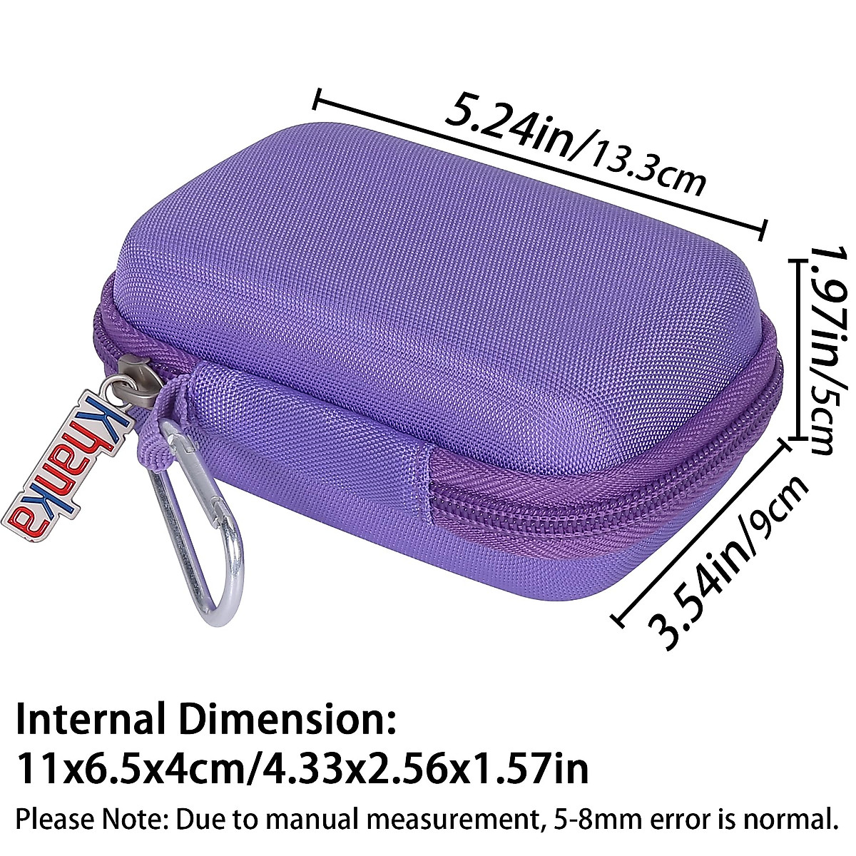 khanka Hard Travel Case for Anker 3-in-1 Fast Charging Charger with Built-in USB-C Cable/Anker 533 Power Bank/Anker Nano Power Bank,10000mAh Portable Charger (PD 30W max. Leistung),Case Only(Purple)