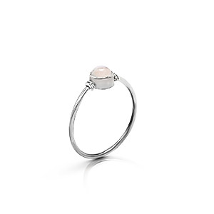 Koral Jewelry Round Moonstone Delicate Ring 925 Sterling Silver Vintage Boho Chic (8)