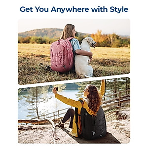 BAGSMART Carry On Travel Backpack, 17.3 Inch Large Travel backpack Carry On Flight Approved, Anti-theft Personal Item Backpack Travel Bag With Shoe Bag, 30L Water Resistant Casual Daypack, Black