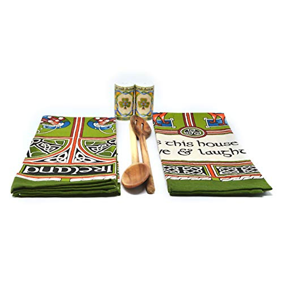 Royal Tara Set 2 Tea Towels Celtic Peacock