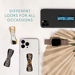 LOVEHANDLE Phone Grip for Most Smartphones and Mini Tablets, Ancestors Design Colored Elastic Strap with Black Base, LH-01-Ancestors