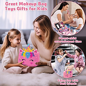 Kids Makeup Kit for Girl - Princess Toys Real Washable Make Up Set with Unicorn Bag - Play Makeup Beauty Cosmetic Toys for Ages 3 4 5 6 7 8 9 10 11 12 Year Old Toddler Kids Christmas Birthday Gifts