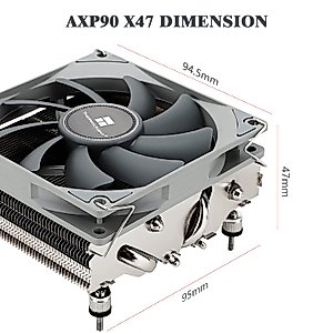 Thermalright AXP90 X47 Low Profile ITX CPU Cooler, 47mm Height, TL-9015 Slim PWM CPU Fan, Computer ITX Heatsink Cooler, for AMD:AM4 AM5/Intel LGA1150/1151/1200/1700