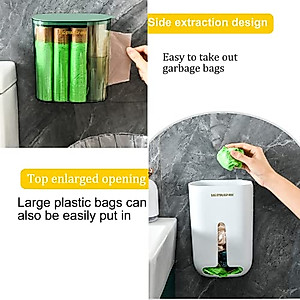 PoerNica Plastic Bag Holder Roll of Trash Bag Organizer 2 in 1 Wall Mount Garbage Bag Dispenser for Home & Kitchen Trash Bag Organization