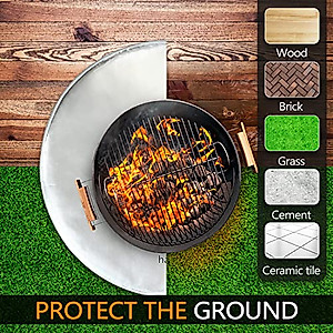 36" Round Fire Pit Mat Under Grill Mat hajio Fireproof Mat for Under Fire Pit Light Reflection Fire Pit Protective Pad Easy to Clean Patio Fire Pit Wood Burning