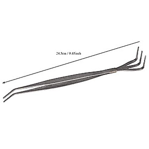 2 in 1 Stainless Steel Bonsai Tools Gardening Tool Root Rake Tweezers for Bonsai Planter