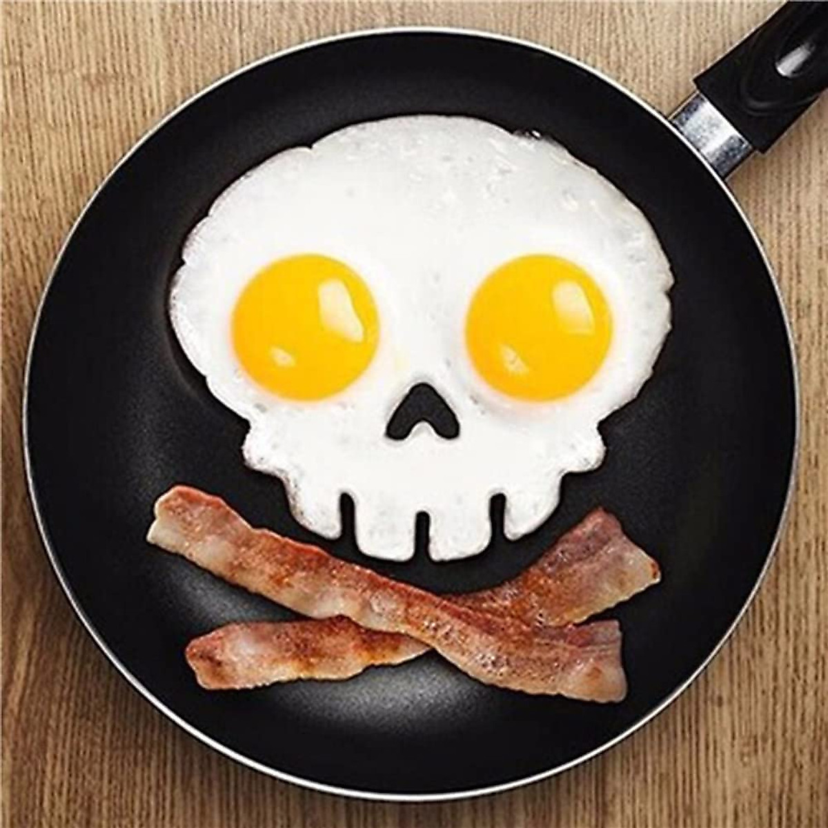 Funny Skeleton Head Breakfast Omelette Fried Egg, Silicone Non-Stick Egg Shaper Creative Pancake Form Maker Cooking Tool DIY Kitchen Accessories Gadget