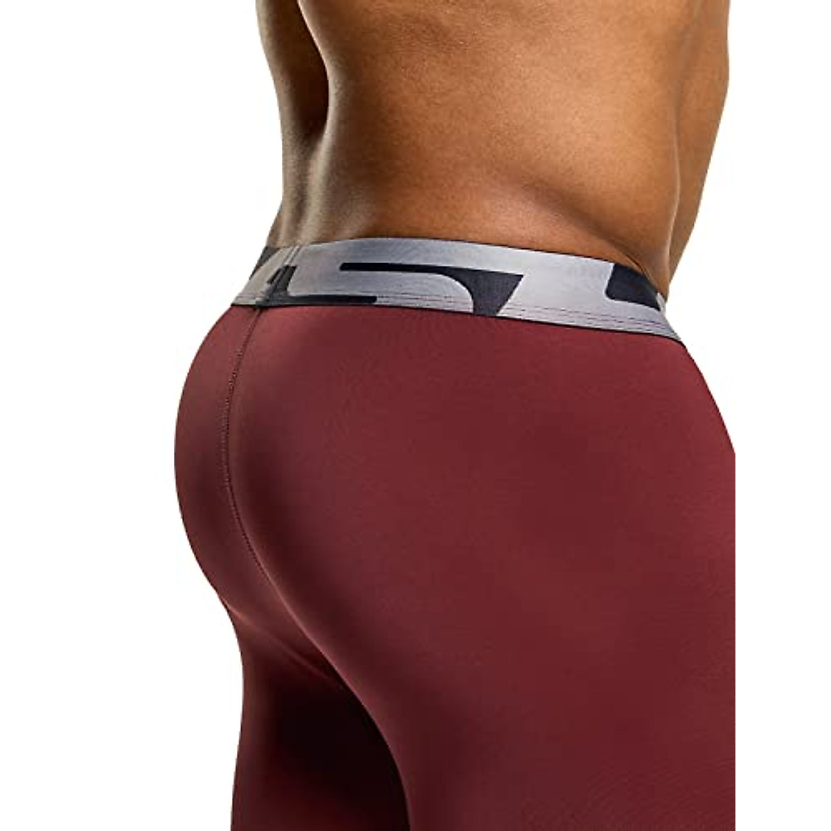 TSLA Men's Compression Pants, Cool Dry Athletic Workout Running Tights Leggings with Pocket/Non-Pocket, 3pack Cool Dry Pants Camo Black/Yellow/Brick, XX-Large