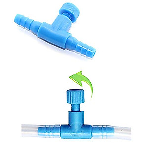 DGZZI T Shaped Control Valve 5PCS Aquarium 2 Way Air Line Regulator Connector for Fish Tank Pump 4mm