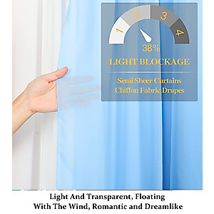 DUOBAO Chiffon Backdrop Curtain 5FTx10FT Royal Blue Chiffon Fabric Drapes for Wedding Ceremony Chiffon Voile Curtains 2 Panels 29"x120" Photography Backdrop Drapes (29''x120''x2pcs, Royal Blue)