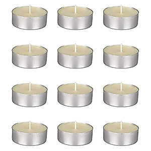 Mega Candles 12 pcs Unscented Ivory Oversize Tea Lights Candle, Pressed Wax Candles 12 Hour Burn Time, Home Décor, Wedding Receptions, Baby Showers, Birthdays, Celebrations, Party Favors & More