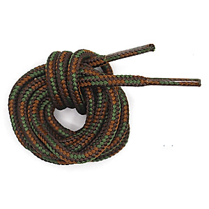 Mercury + Maia Work Boot Laces - Shoe Laces for Hiking Boots - Heavy Duty Bootlaces - USA Made (2 Pair) (54 inches, Chestnut Brown/Moss)