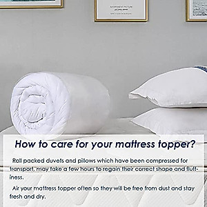 Kipswiza Twin Mattress Topper, Extra Thick Cooling Mattress Pad Cover, Soft & Breathable 4 Inch Memory Foam Mattress Topper with 8-21 Inch Deep Elastic Pocket, White