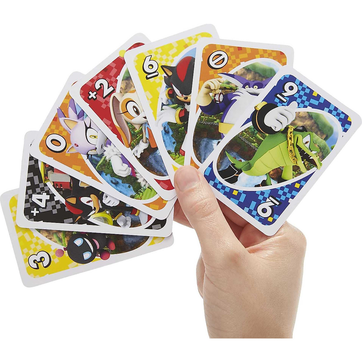 Mattel Games UNO Sonic The Hedgehog Card Game for Kids & Family, Themed Deck & Special Rule, 2-10 Players