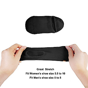 TISOKS Men's and Women's 6-Pack Black Odor Free Sweat Wicking No-Show Socks