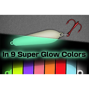 Big Nasty Tackle Super Glow Casting Spoon (1 Pack) (Original Green, 1/2 oz)
