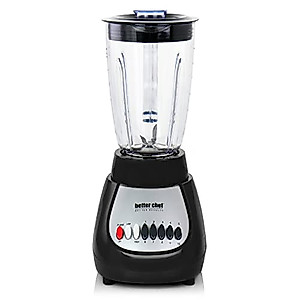 Better Chef Classic 10-speed Blender | 6-cup | BPA-free Acrylonitrile Styrene Polymer Jar (Black)