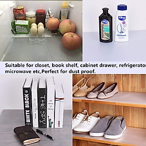 Sulimy Shelf Liners Refrigerator Pad Can Be Cut Refrigerator Mats Cupboard Pad Non-Slip Multifunctional Pad Fridge Pads Cabinet Closet Drawer Table Placemats White-2 Roll