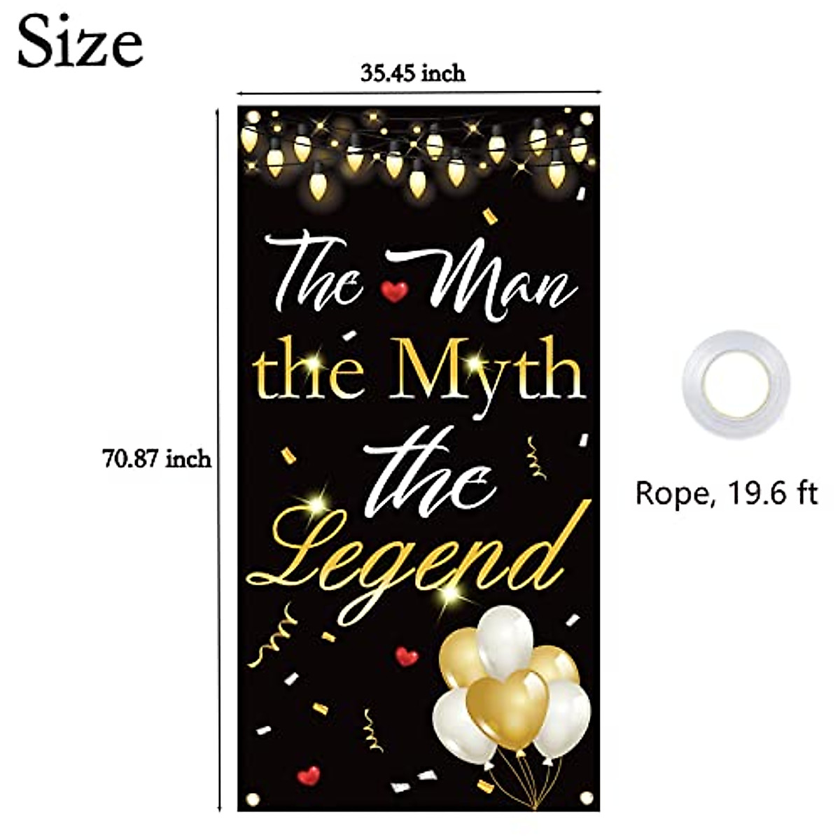 Labakita The Man The Myth The Legend Door Banner, Men's Birthday Decorations for Door, Happy Birthday Dad Banner, Happy Birthday Banner for Men