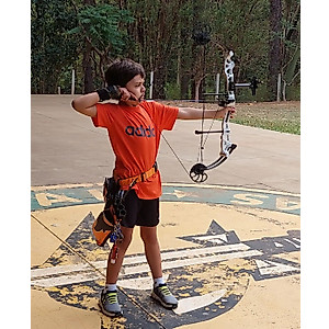 Sanlida Hero X8 Junior Professional- Grade Standard Target Compound Bow and Arrow Kit with Target Accessories for Competition for Juniors, Youths, Ladies/Limited Life-time Warranty/White/7-35Lbs