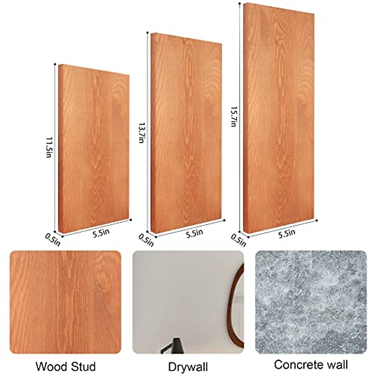 AKEYDIY Floating Shelves Wall Mounted Set of 3, Rustic Wood Wall Shelf with Metal Frame, Towel Rack for Bedroom, Living Room, Bathroom, Kitchen, Office and More