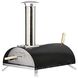 WPPO WKE-01CPO-BK 7-Piece 20 in. x 27 in. x 32 in. Le Peppe Portable Wood Fired Pizza Oven Kit - Black