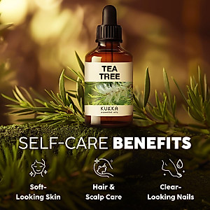 Kukka Tea Tree Oil for Skin, Hair & Toenails - 4 Fl Oz - 100% Pure Natural Tea Tree Essential Oil Made from Australian Melaleuca for Potency - Used in General Wellness, Aromatherapy & DIY Soap Making