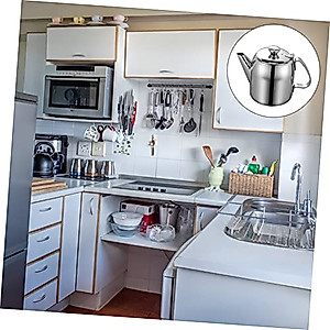 NOLITOY 1pc ounce teapot coffee pot for camping metal stock tank stainless steel water jug vinegar serving bottle bacon grease container stovetop kettles Heating Teakettle Strainer Kettle