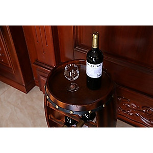 Wooden Barrel Shaped 14 Bottle Wine Rack