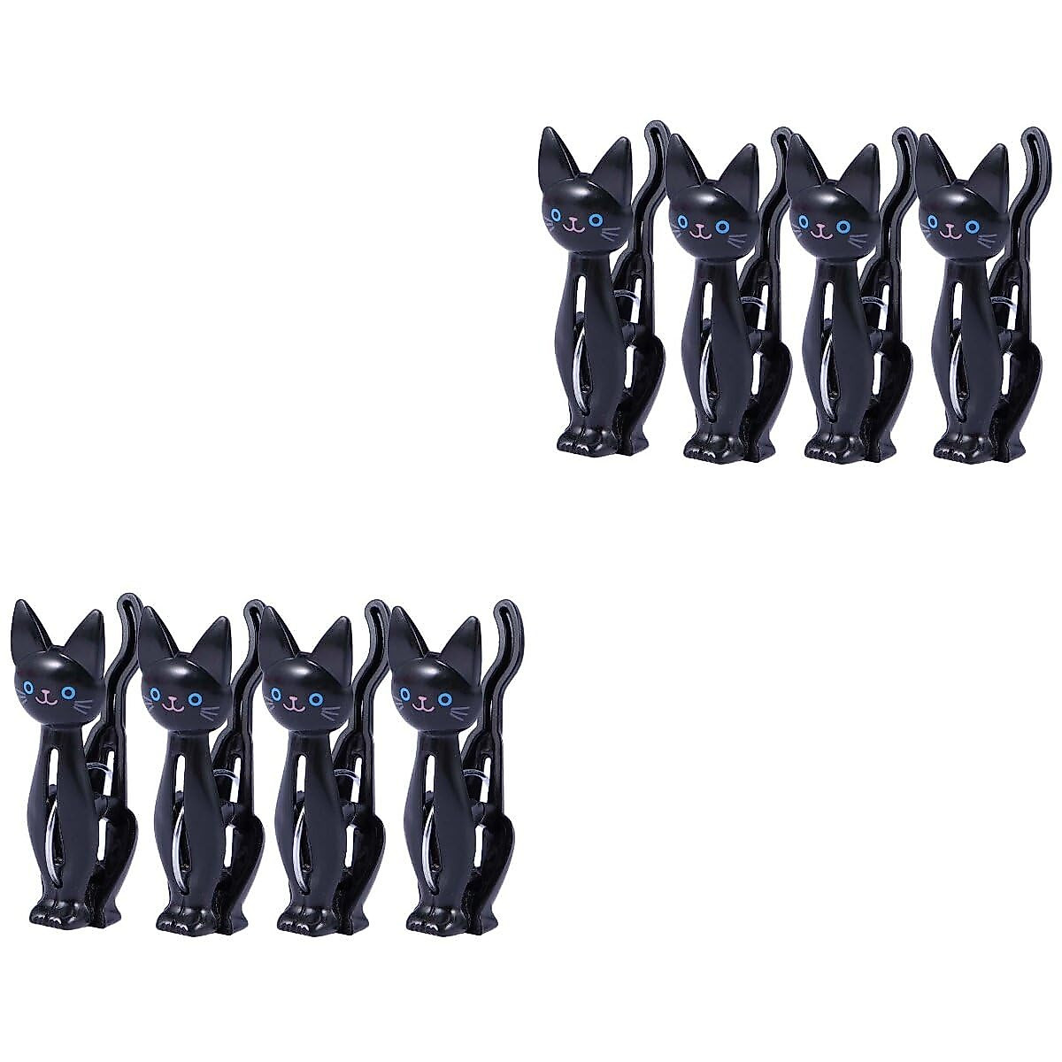 Abaodam 8 Pcs Mini Clothes Clothespins for Crafts Black Clothes Pin Cat Holds The Chips Small Clothespins Snack Storage Black Clothespins Clothes Holder Funny Chair Sealer Sticks Cute Clip