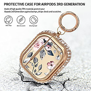 VMORO Airpods 3 Case Cover, Compatible with AirPods 3rd Generation Case for Women Girls, AirPods 3rd Generation Case 2021 Protective Hard Airpod Case Cover with Keychain, Front LED Visible