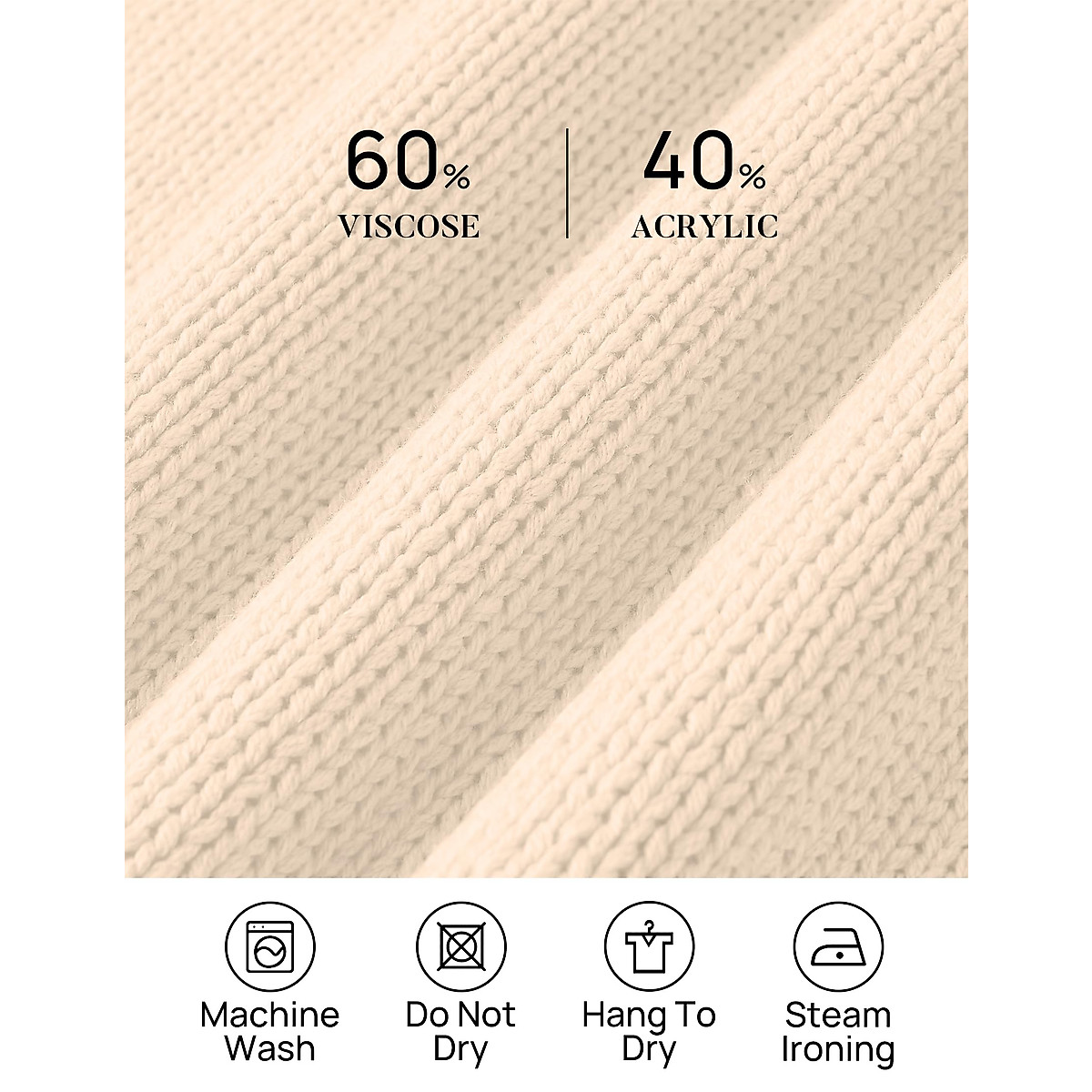 ZESICA Women's Casual Long Sleeve Crew Neck Pullover 2025 Spring Ribbed Knit Loose Contrast Color Sweater Tops,Apricot,Medium