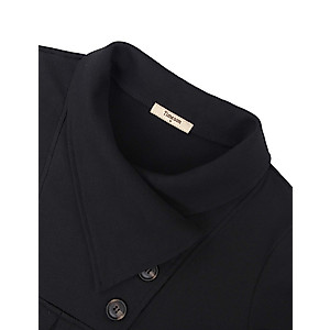 Timeson Tunic Sweaters for Women to wear with Leggings,Long Sleeve Winter Black Tunics Tops Loose Fitted Swing Ladies Sweatshirts Button V Neck Pullover Thick Fall Work Dressy Shirts Christmas Outfits