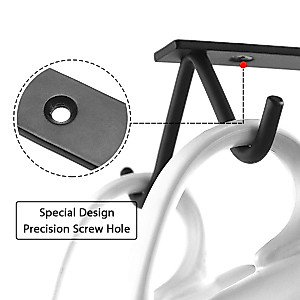 MIHOME Premium Mug Holder Under Cabinet, Cup Rack Under Shelf, Hanging Hooks Rack for Mugs, Coffee Cups, Kitchen Utensils Display, Set of 2 (Black) (2 Pcs-4 Hooks), Medium
