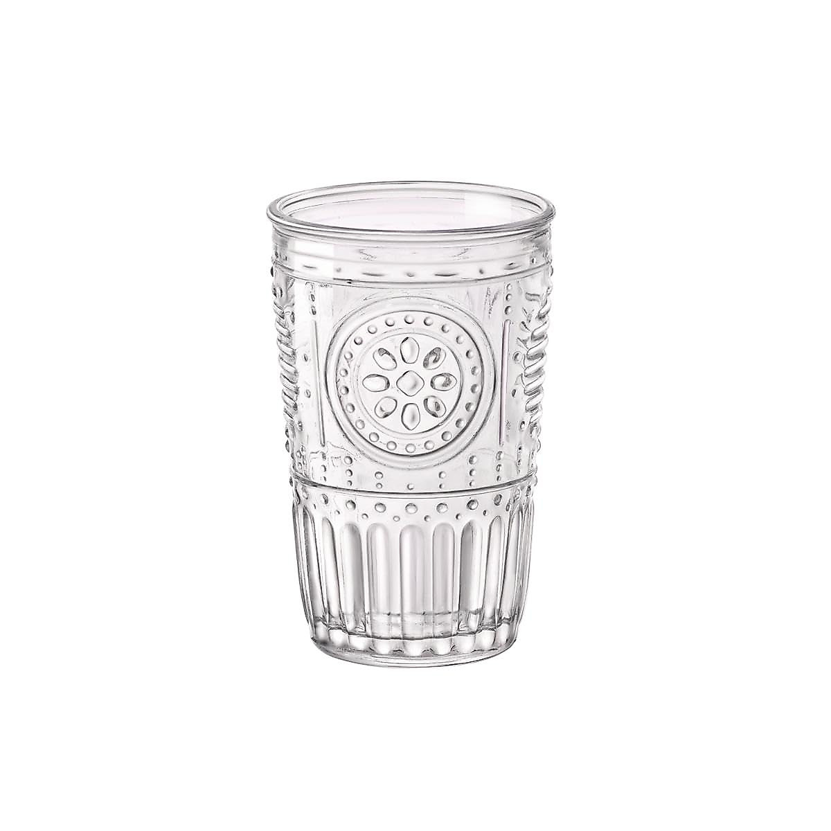 Bormioli Rocco Romantic Set Of 6 Tumbler Glasses, 11.5 Oz. Clear Crystal Glass, Made In Italy.