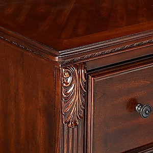 Signature Design by Ashley Leahlyn Traditional Ornate 7 Drawer Dresser, Warm Brown