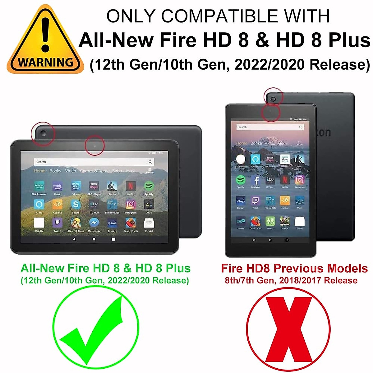 FANRTE Slim Case for New Kindle Fire HD 8 & Fire HD 8 Plus Tablet (12th Generation 2022 & 10th Generation 2020 Release) - Ultra Lightweight Slim Shell Stand Cover with Auto Wake/Sleep,Starry Sky