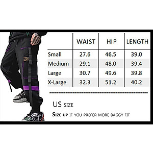 Mens Color Patchwork Punk Cargo Tactical Track Pants Techwear Hip hop Joggers Streetwear Pants Pink-20 X-Small