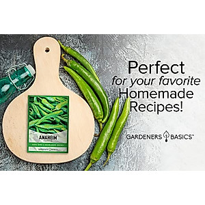Anaheim Pepper Seeds for Planting Heirloom Non-GMO Anaheim Peppers Plant Seeds for Home Garden Vegetables Makes a Great Gift for Gardening by Gardeners Basics