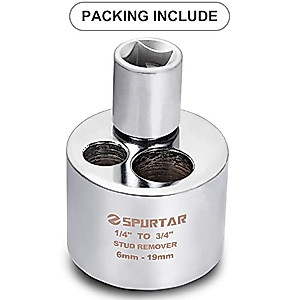 Spurtar Stud Remover Fit 1/4" to 3/4" (6 to 19mm) Bolt Extractor Nut Splitter With Knurled Roller and Cam Lock, Stud Extractor Tool For Broken Bolt Remover or Seized Studs
